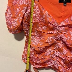 Lulus | Tops | Lulus Pink And Orange Floral Crop Top | Poshmark